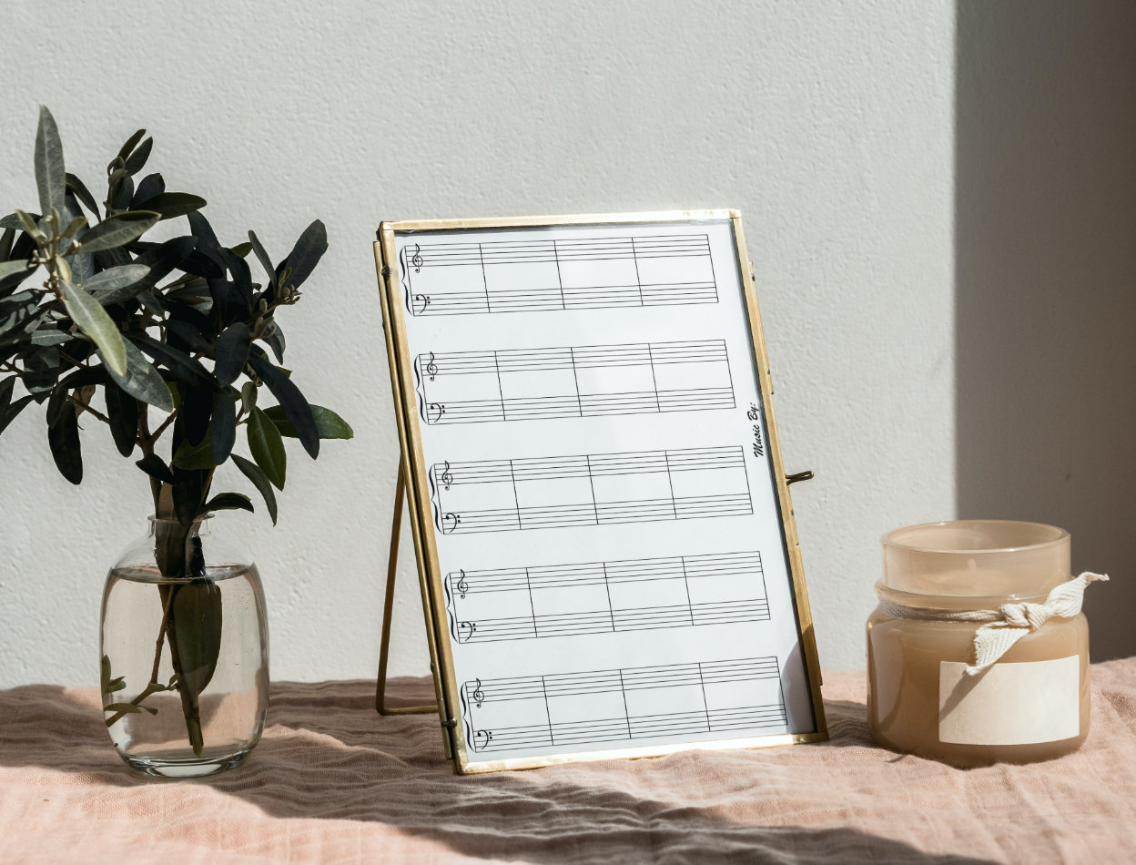 Sheet Music Template Printable Musical Download, Music Teacher Gift ...