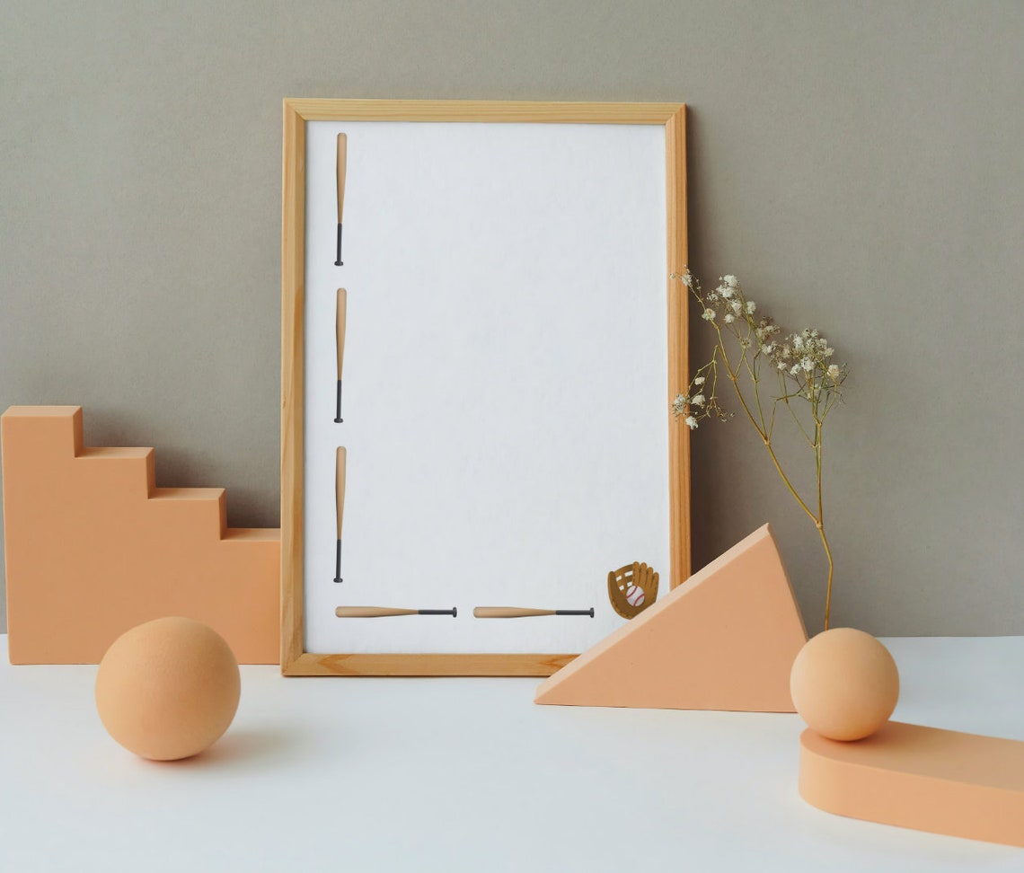 Baseball Border Pdf | PNG | Printable Frame | Instant Download 4 Page ...