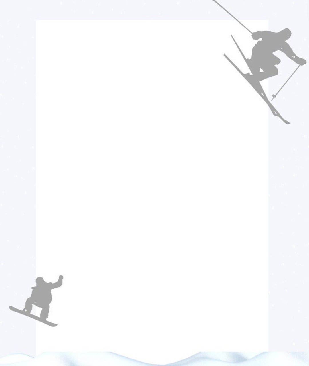 Ski Border Pdf /printable Snowboard Sports Image Instant/ Download for ...
