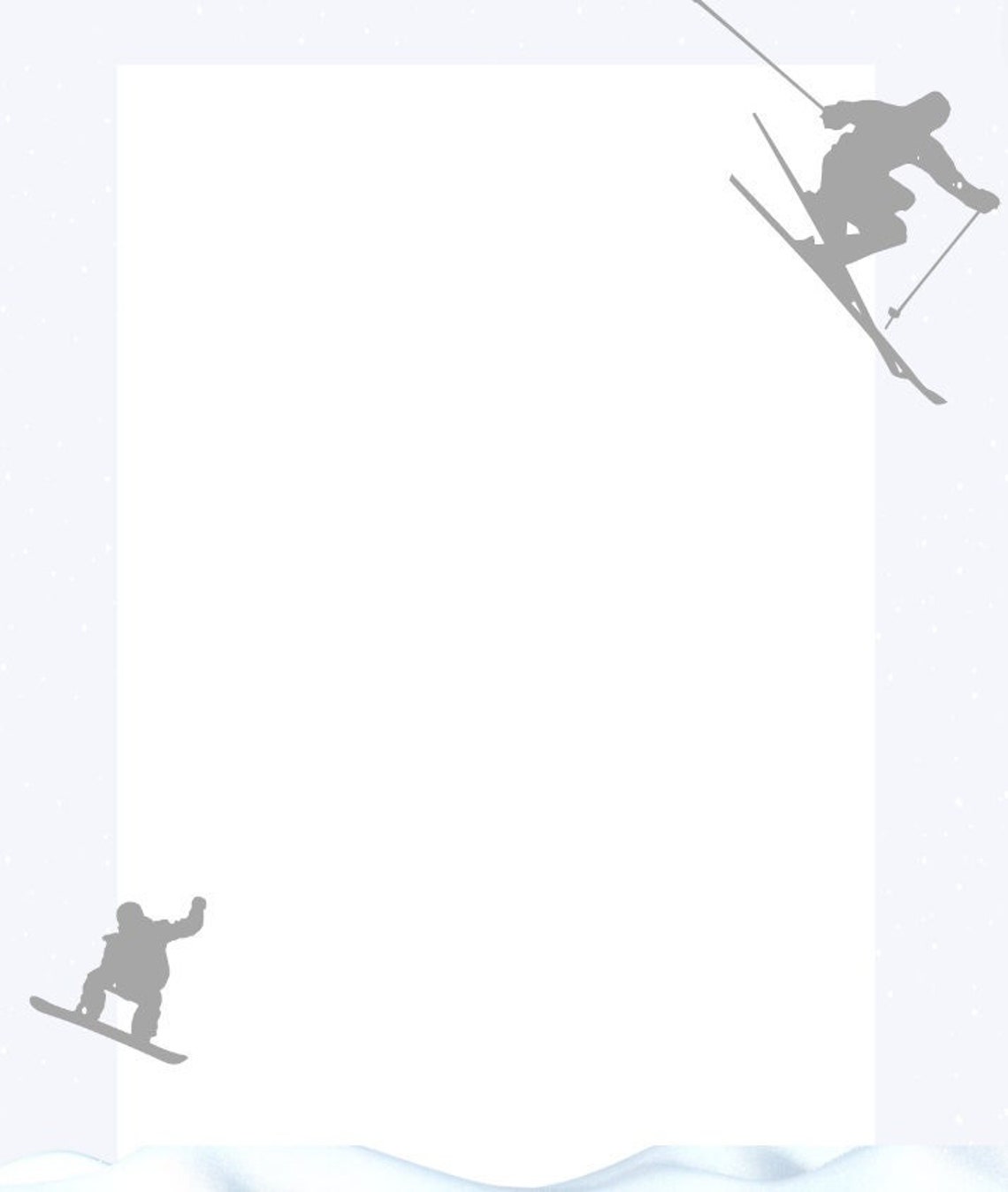 Ski Border Pdf /printable Snowboard Sports Image Instant/ Download for ...