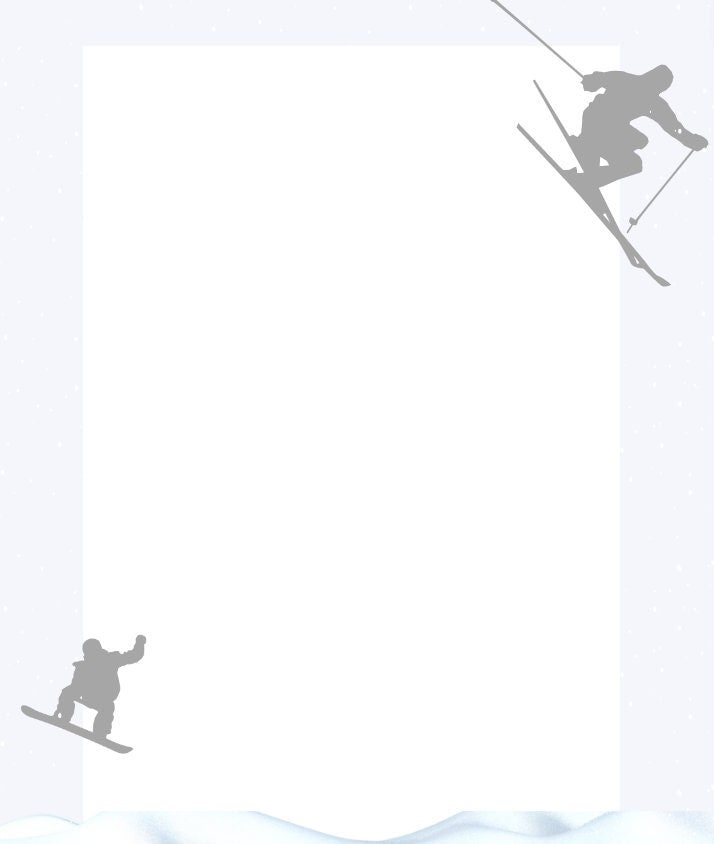 Ski Border Pdf /printable Snowboard Sports Image Instant/ Download for ...