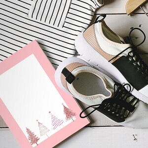 Pink Christmas Tree Border, Pdf PNG, Glam Christmas Frame Printable ...