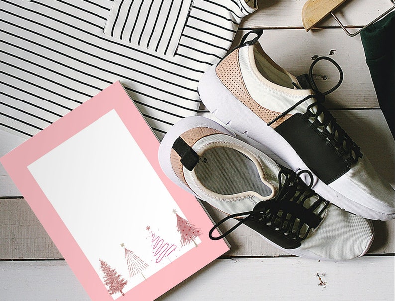 Pink Christmas Tree Border, Pdf PNG, Glam Christmas Frame Printable ...