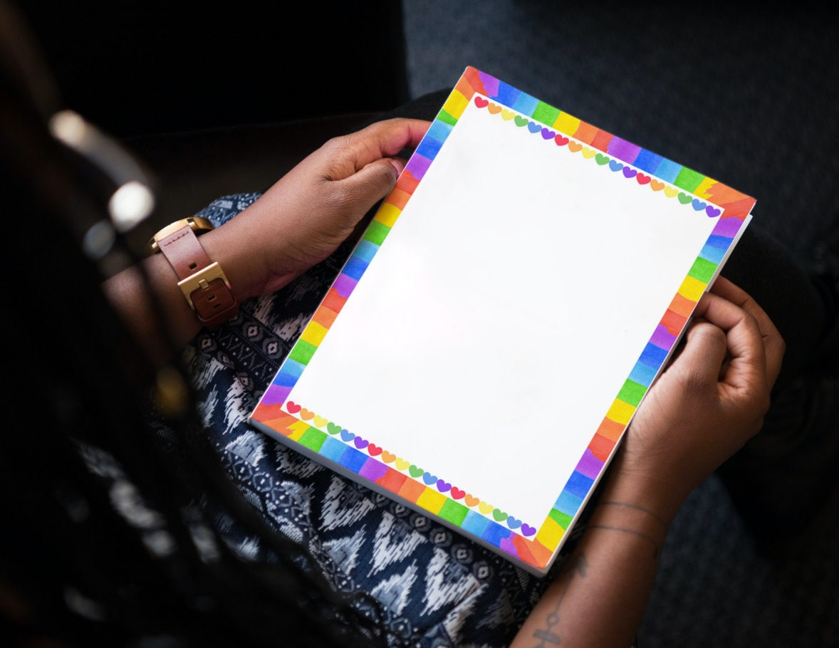 Rainbow Heart Border: Printable Clipart Frame (PNG, PDF) - Etsy
