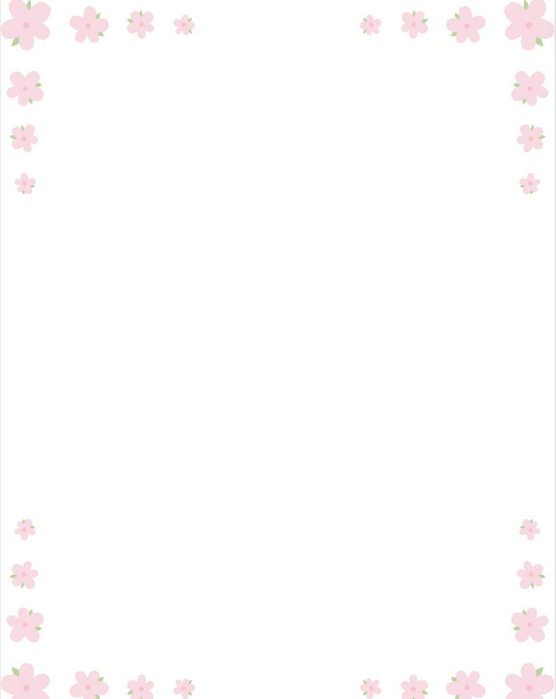 Minimal Pink Flower Border Printable Pdf | PNG Instant Download for ...