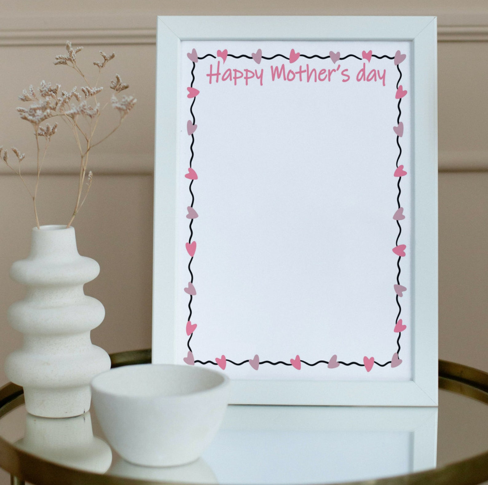 Gift for Mom Heart Border PNG | Pdf Printable Stationary for Valentines ...