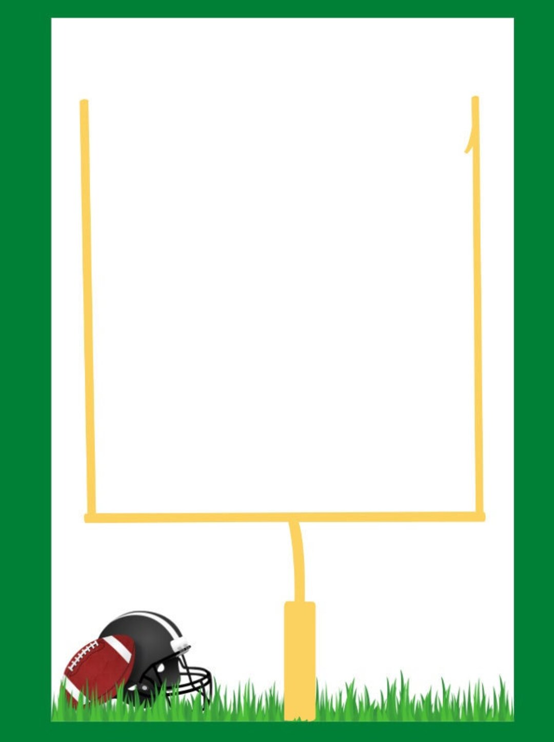 Football Border Pdf Printable Blank Sports Template Instant - Etsy