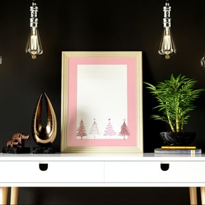 Pink Christmas Tree Border, Pdf PNG, Glam Christmas Frame Printable ...