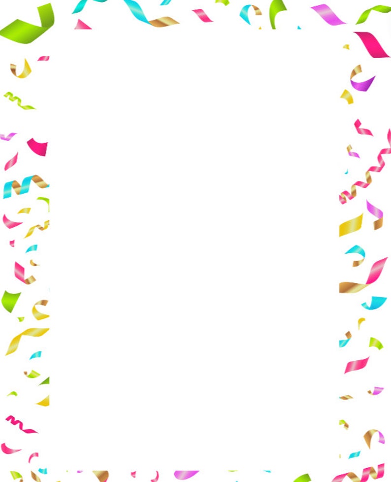 Confetti Border PDF / Bundle / 4 Sheet Design / Printable/ Birthday ...