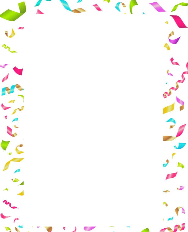 Confetti Border PDF / Bundle / 4 Sheet Design / Printable/ Birthday ...