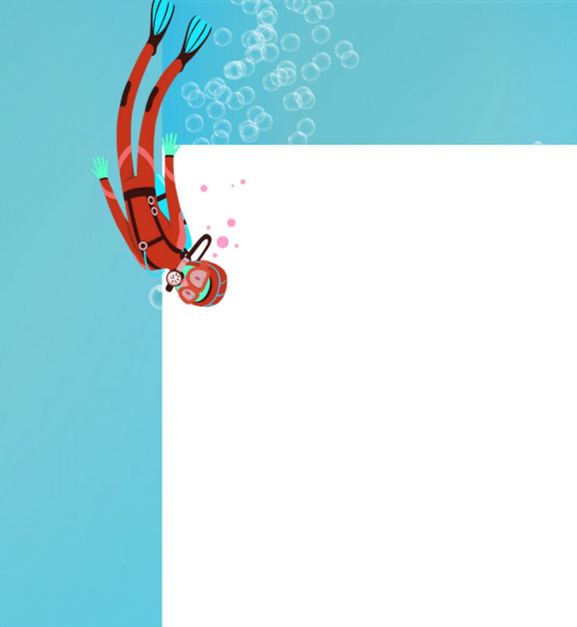 Diving Border Printable Page Frame, Pdf, PNG, Instant Download, Letter ...