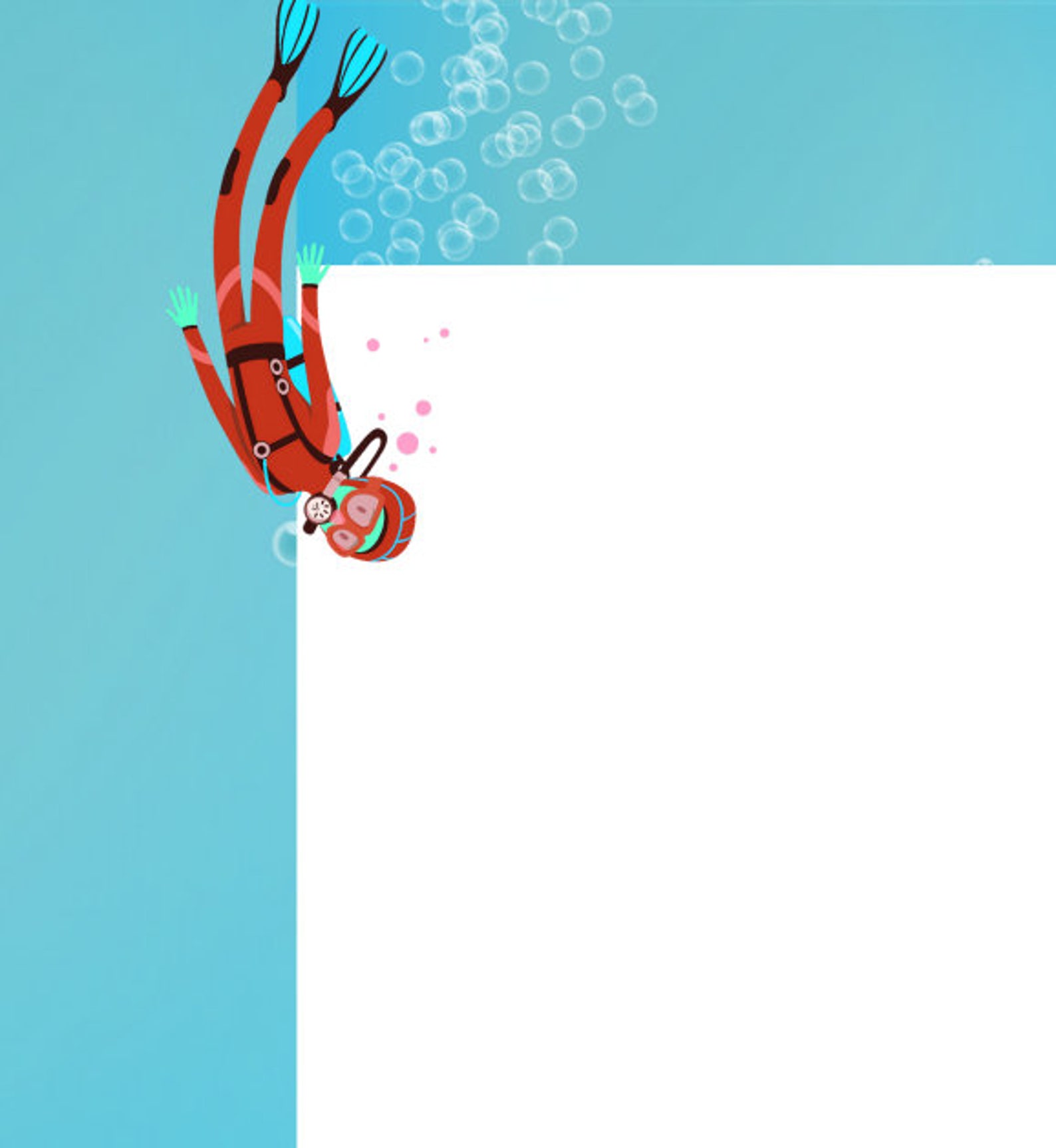 Diving Border Printable Page Frame, Pdf, PNG, Instant Download, Letter ...