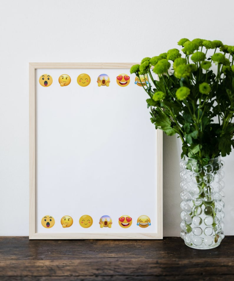 Fun Emoji Printable Pdf, Png , A4 and US Letter Sizes, Emoji Stationery ...
