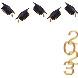 2023 Graduation Border Frame Digital | PNG | Pdf | 2023 Grad Photo ...