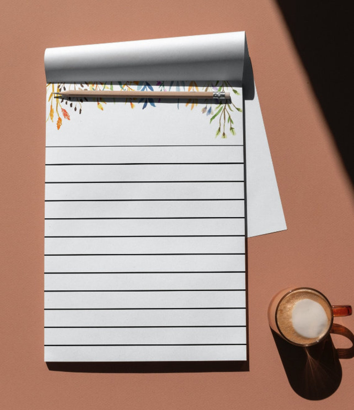 Large Spacing Floral Notes Printable, Journal Paper Pdf Letter Writing ...