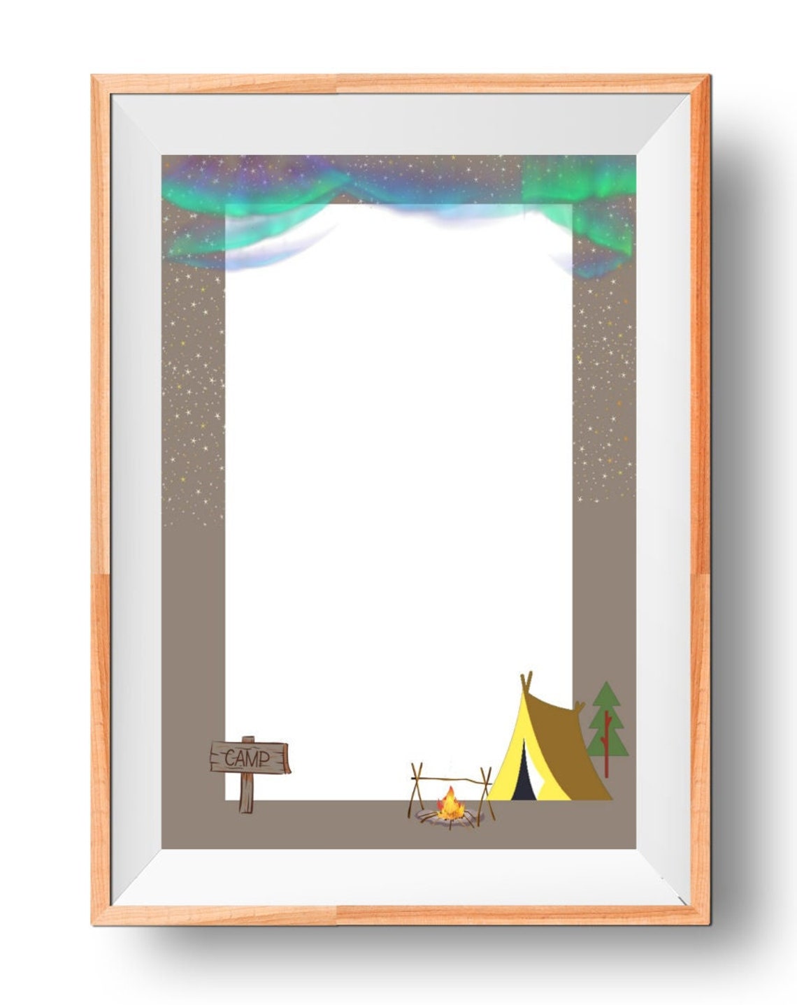 Camping Border PNG | Pdf Printable Digital Instant Download, for Photos, Summer Paper, Camp ...