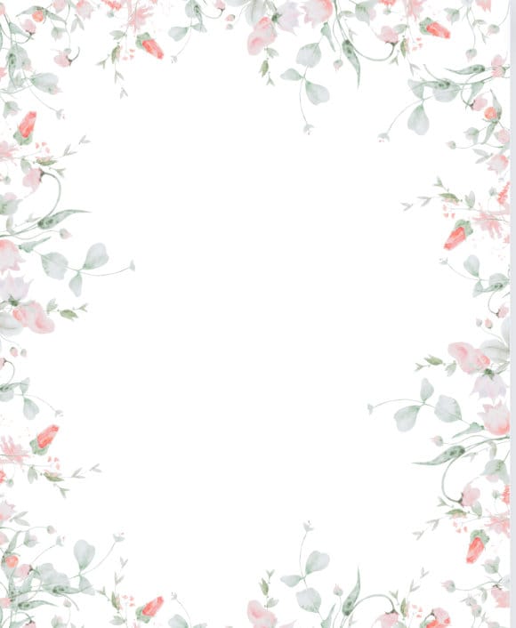 Soft Floral Watercolor Border Bundle, Printable PNG PDF, Instant ...