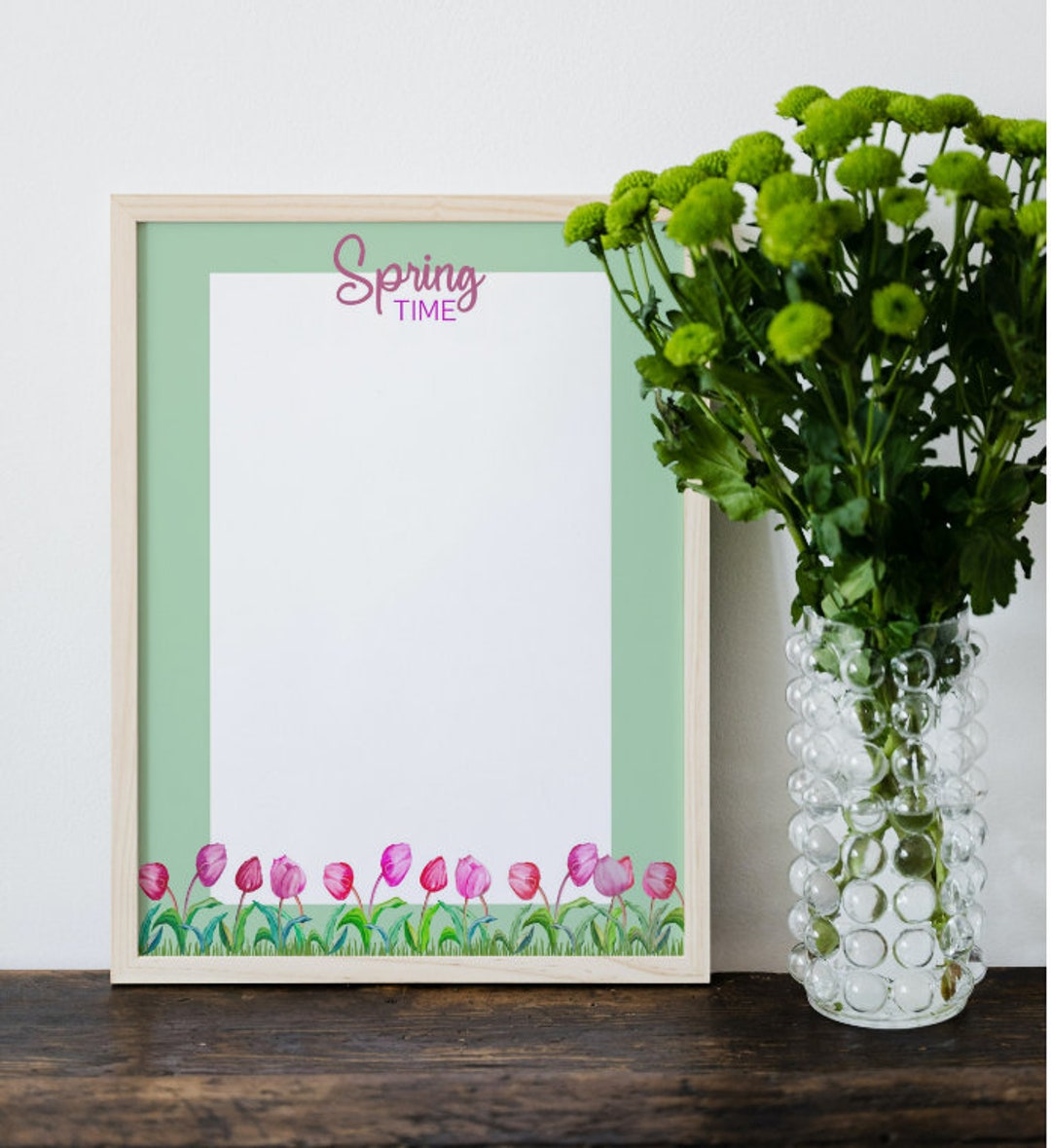 Spring Tulip Border Printable Paper Pdf PNG Instant - Etsy