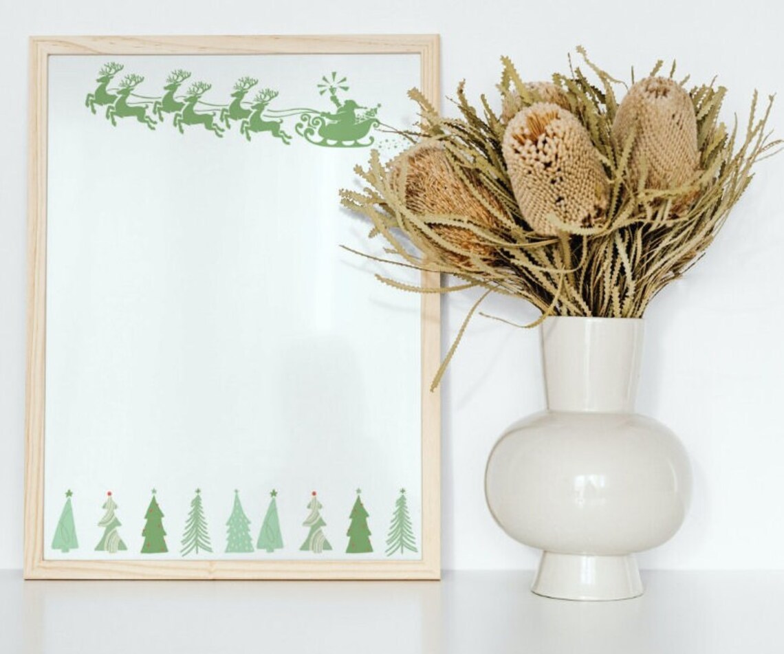 Santa Border Template Pdf, Winter Wonderland Border Pnd, A4 and US ...