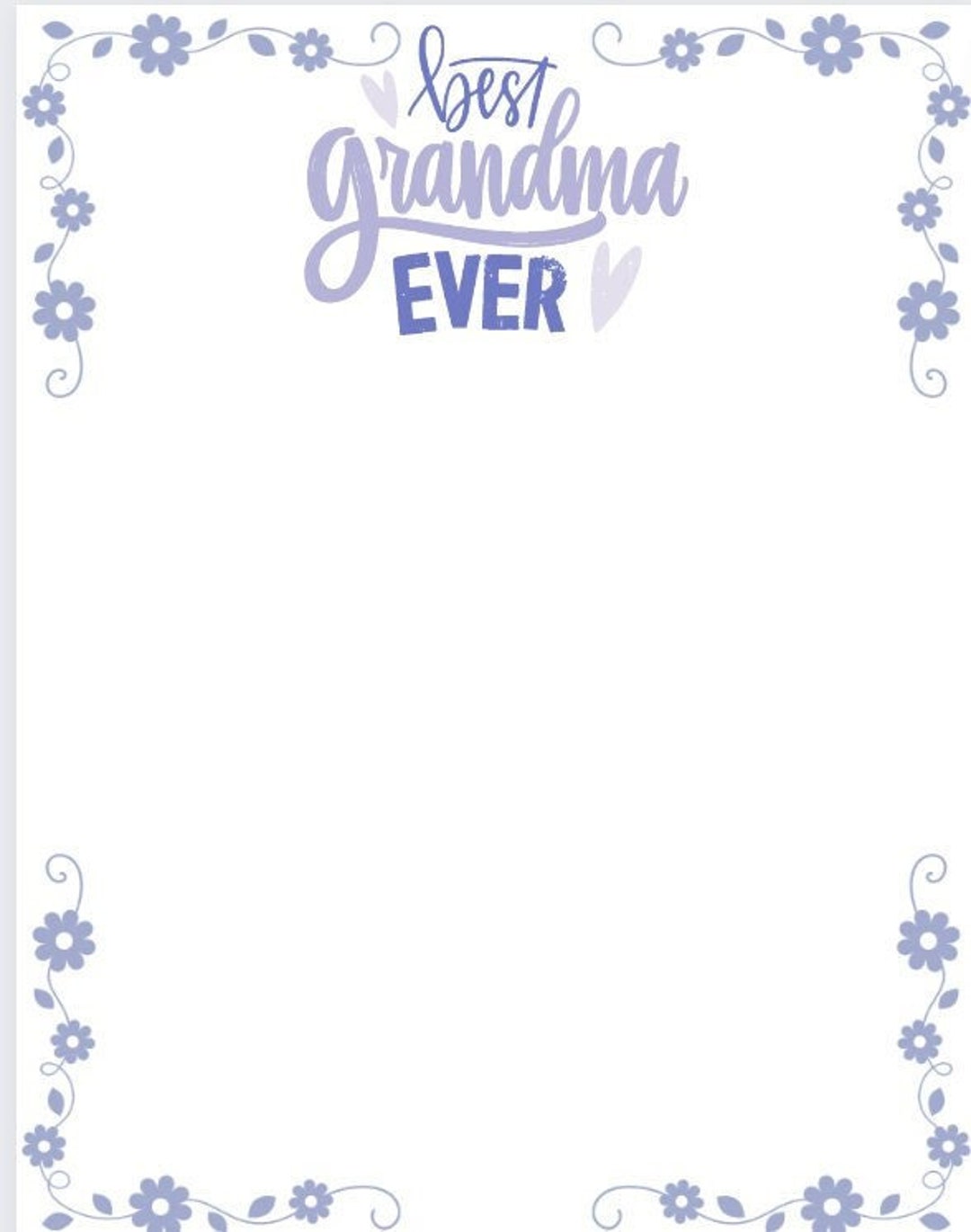 Grandma Border Printable PNG Pdf, Best Grandma Gift, Grandma Frame ...