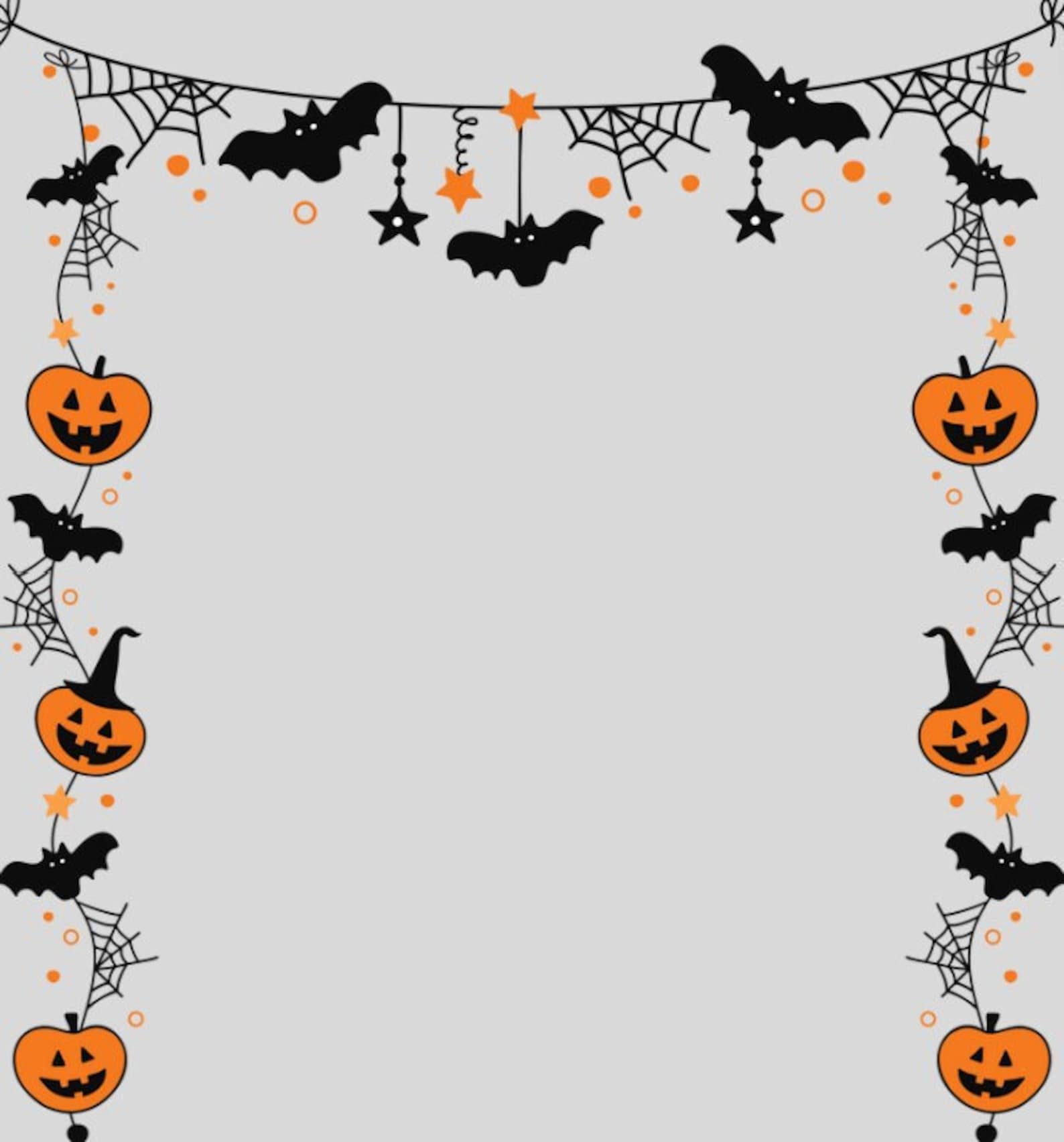 Halloween Border Pdf, Halloween Border Png, Harvest Border, Pumpkin ...