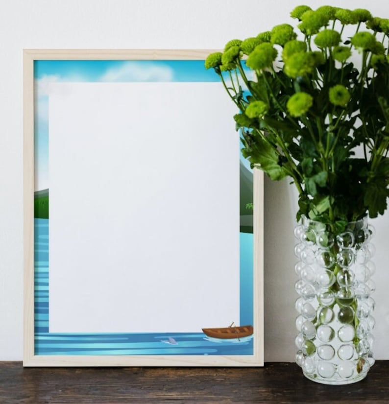 Island Border Printable PNG and Pdf Instant Download Summer Border ...