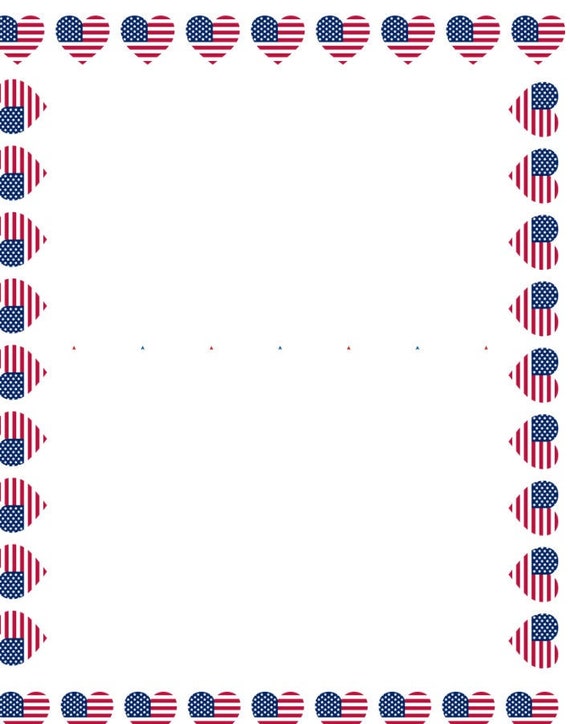 American Flag Border Paper