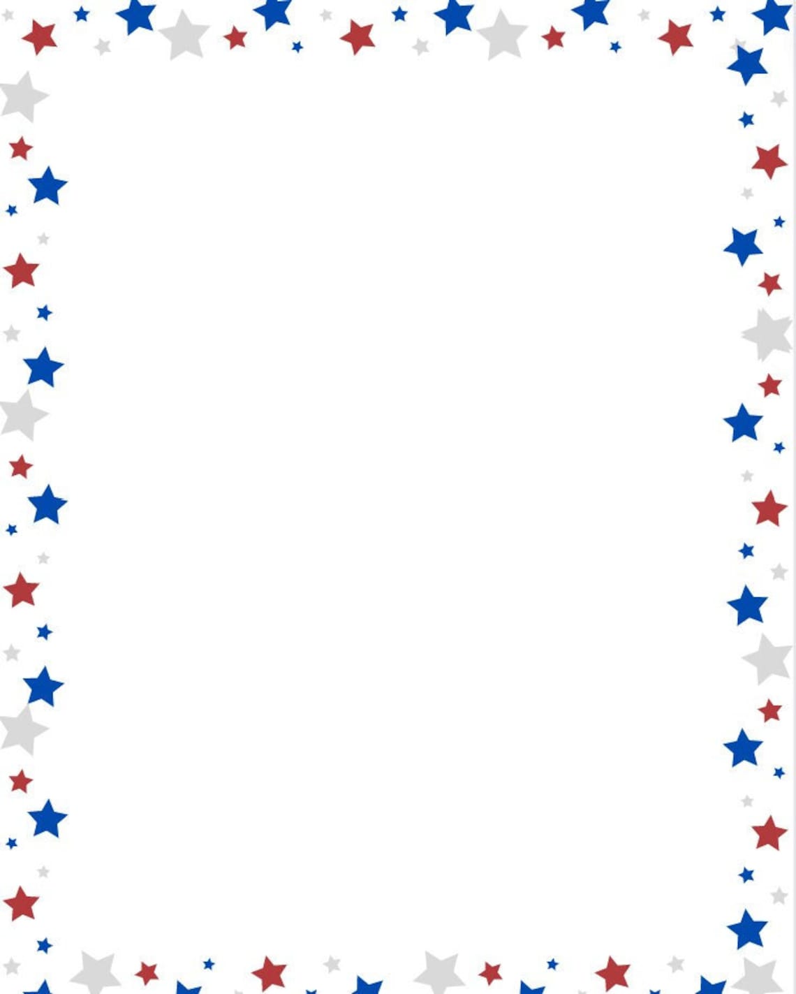 July 4th Stars Border Frame: Patriotic Printable (PNG, PDF) - Etsy