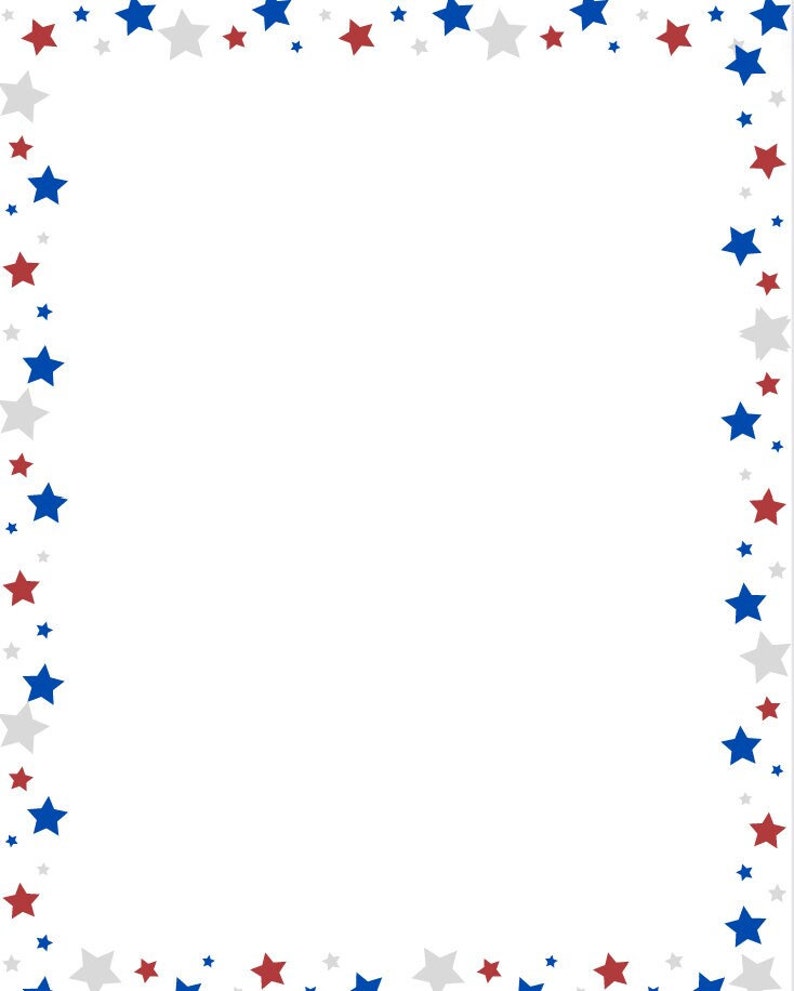 July 4th Stars Border Frame: Patriotic Printable (PNG, PDF) - Etsy