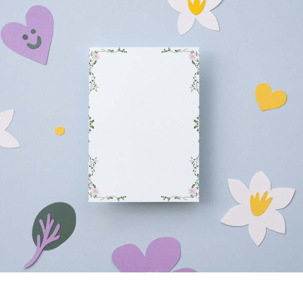 Vine Pink Rose Border Printable PNG Pdf Instant Download Wedding ...