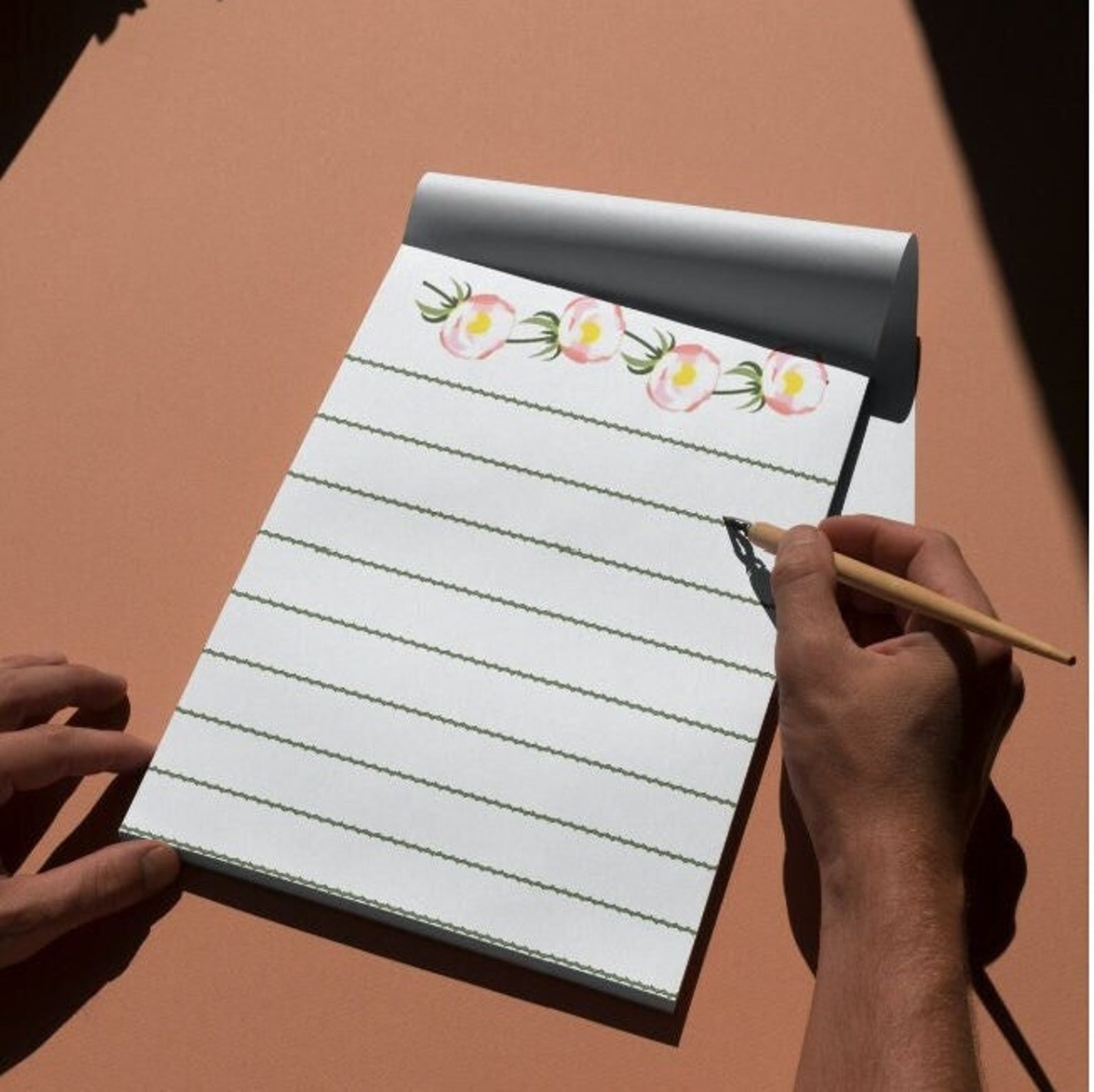 Large Spacing Floral Notes Printable, Journal Paper Pdf Letter Writing ...