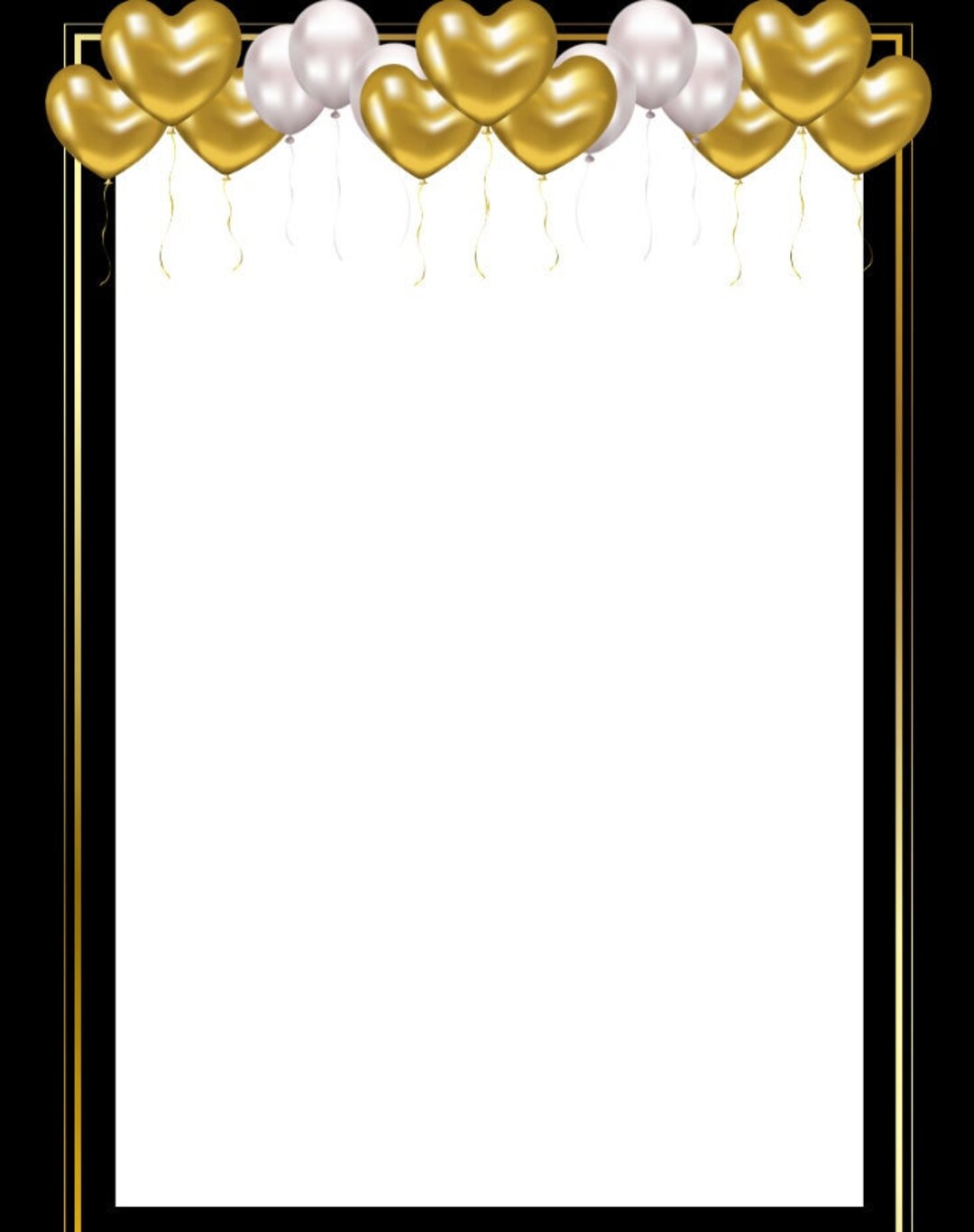 Balloon Border 3 Designs Blank Printable Instant Download - Etsy