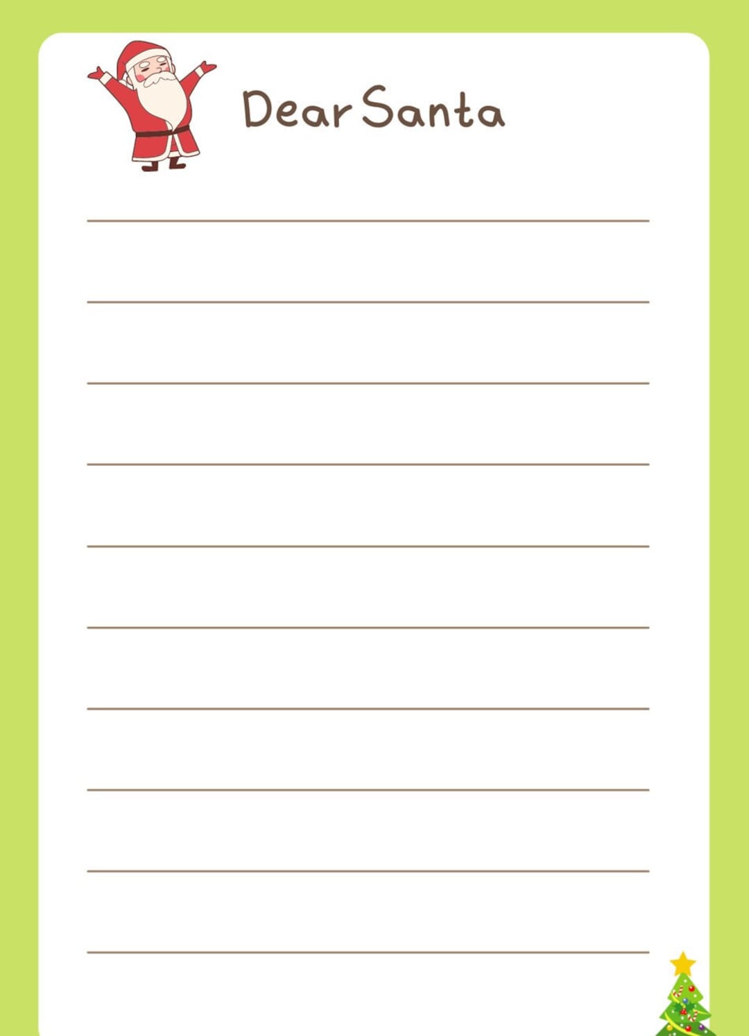 Dear Santa Blank Template for Kids Fill in the Blank Printable ...