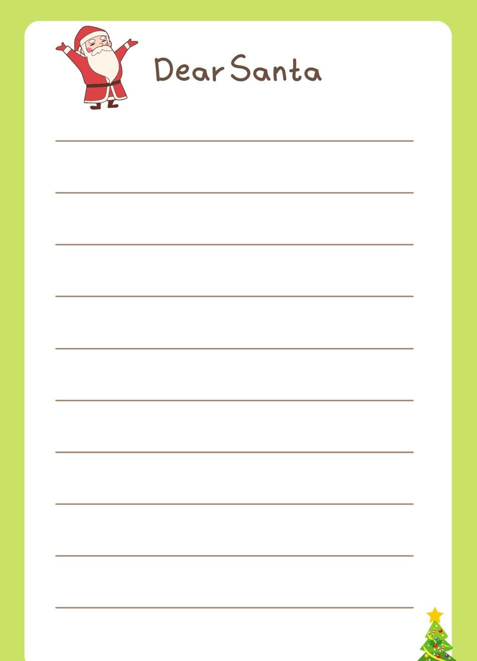 Dear Santa Blank Template for Kids Fill in the Blank Printable ...