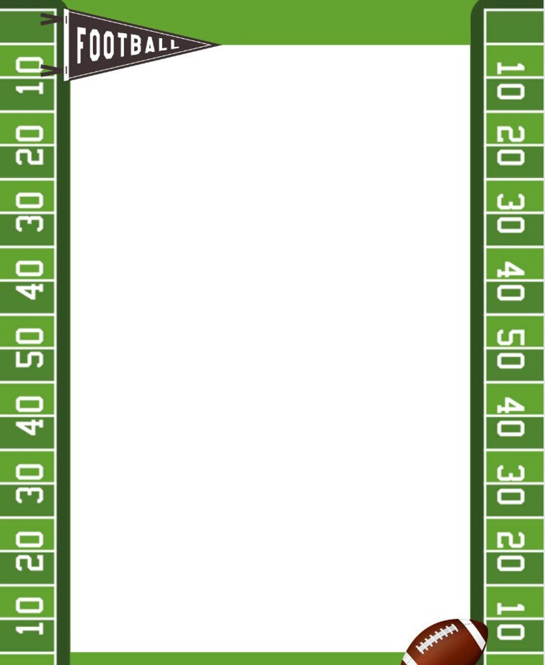 Football Border, Pdf, Printable Blank Sports Template Instant Download ... Football Border, Pdf, Printable Blank Sports Template Instant Download ...