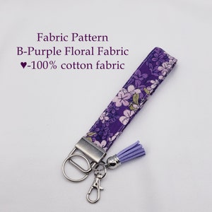 Floral Fabric Key Wristlet, Key Fob, Keychain, Gift for Her, Floral Key ...