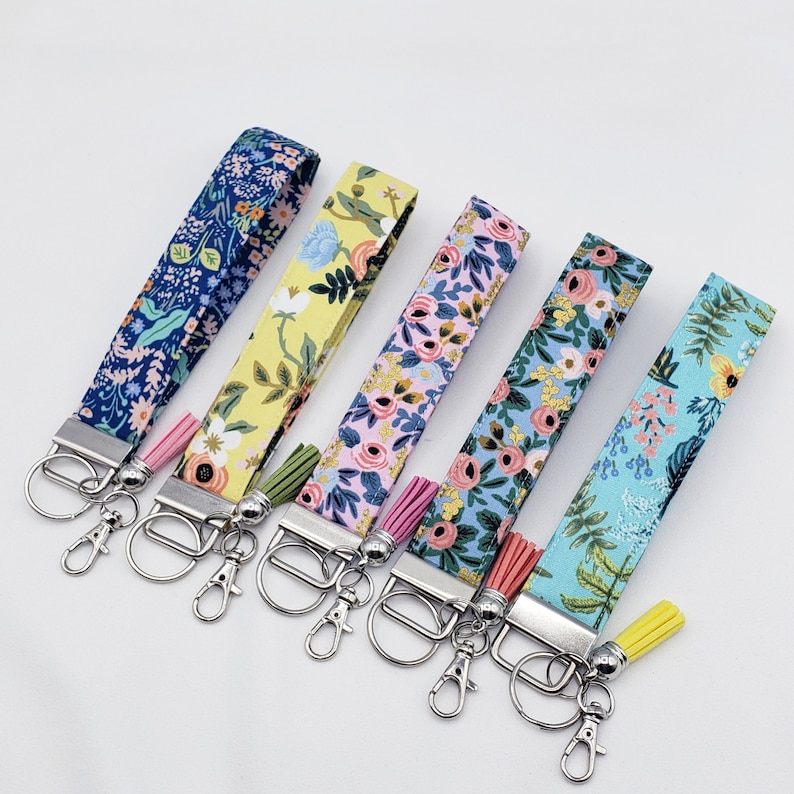 Rifle Paper Co Fabric Key Wristlet Key Fob Keychain Gift | Etsy