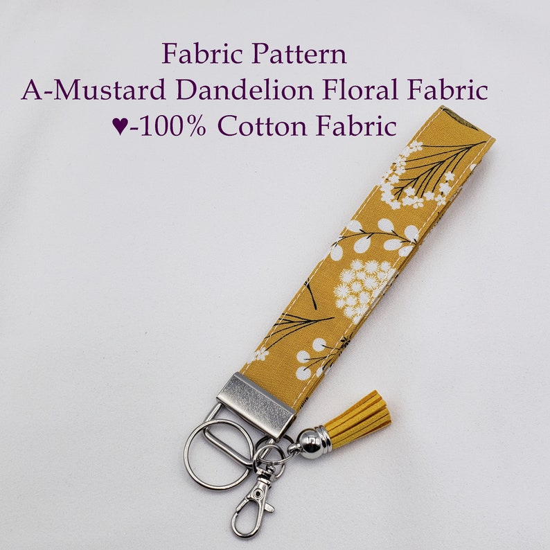 Floral Fabric Key Wristlet, Key Fob, Keychain, Gift for Her, Floral Key ...