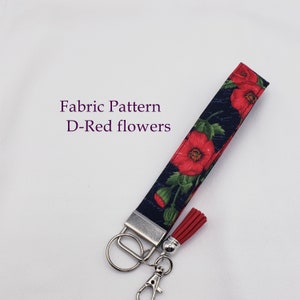 Floral Fabric Key Wristlet, Key Fob, Keychain, Gift for Her, Floral Key ...