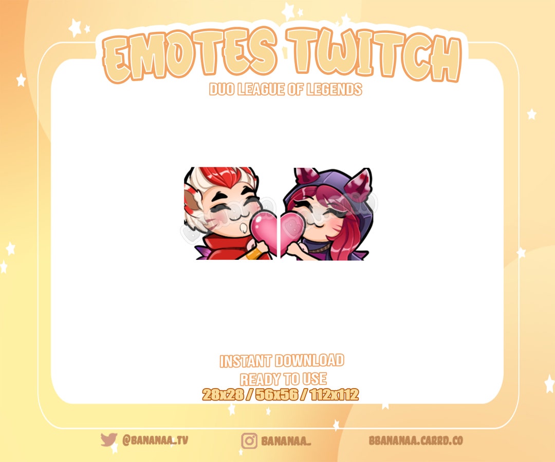 EMOTES DUO - League of Legends - Rakan & Xayah - Emotes Love. - Etsy