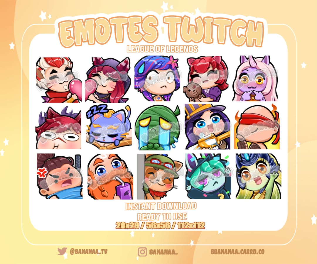 Giga Pack EMOTES League of Legends - 15 Emotes - 15 Characters - 3 ...