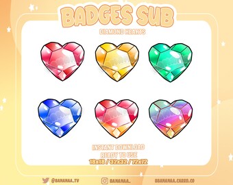 10 Unique Heart Twitch Sub Badges Heart Twitch Badges Cute Kawaii ...