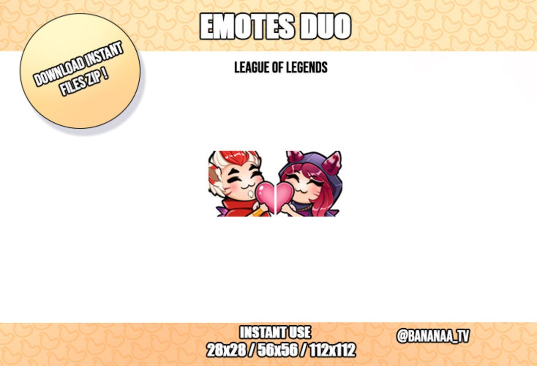 EMOTES DUO League of Legends Rakan & Xayah Emotes Love. - Etsy Australia