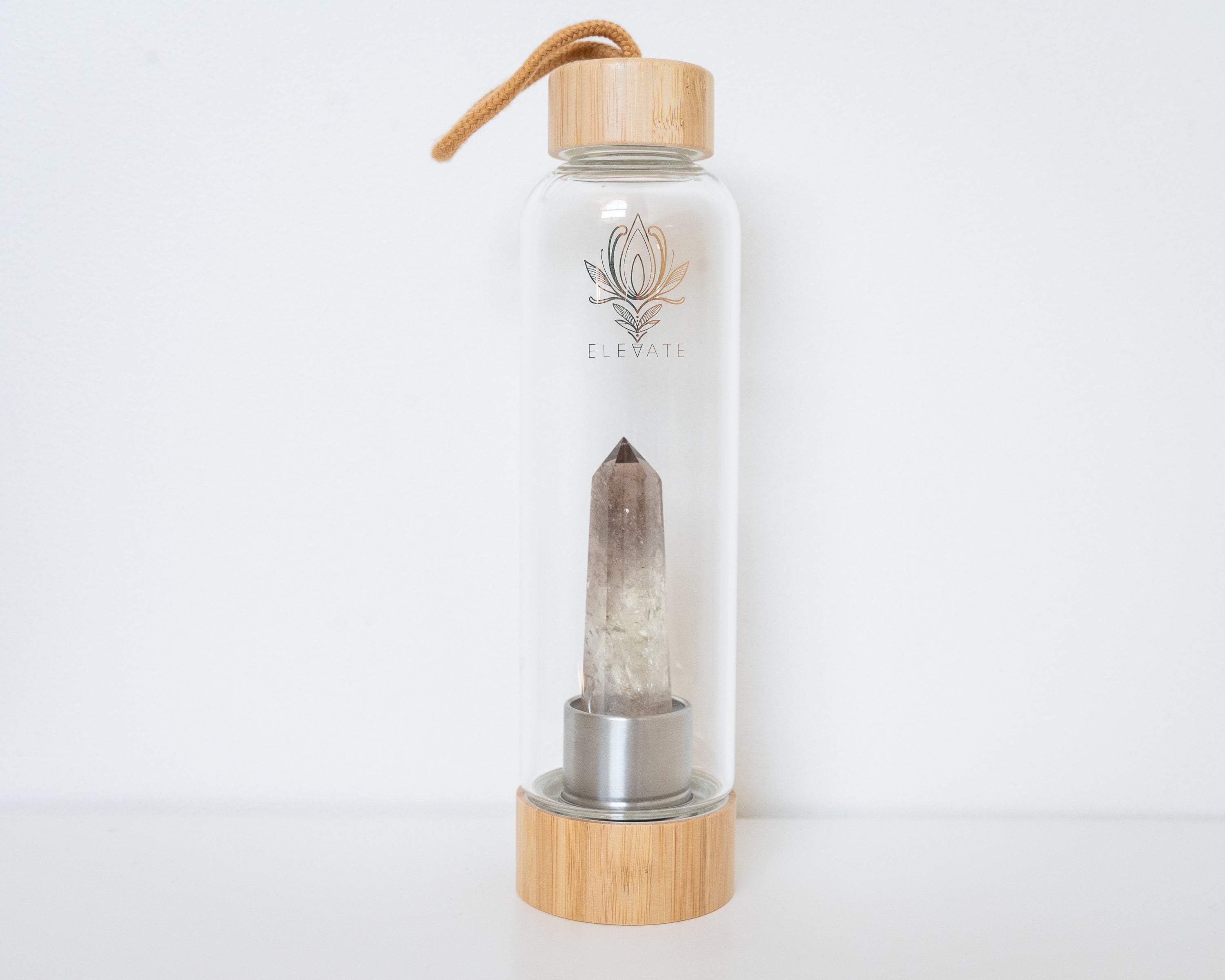 Bamboo Crystal Water Bottle, Crystal Infused Water Bottle, Reusable ...