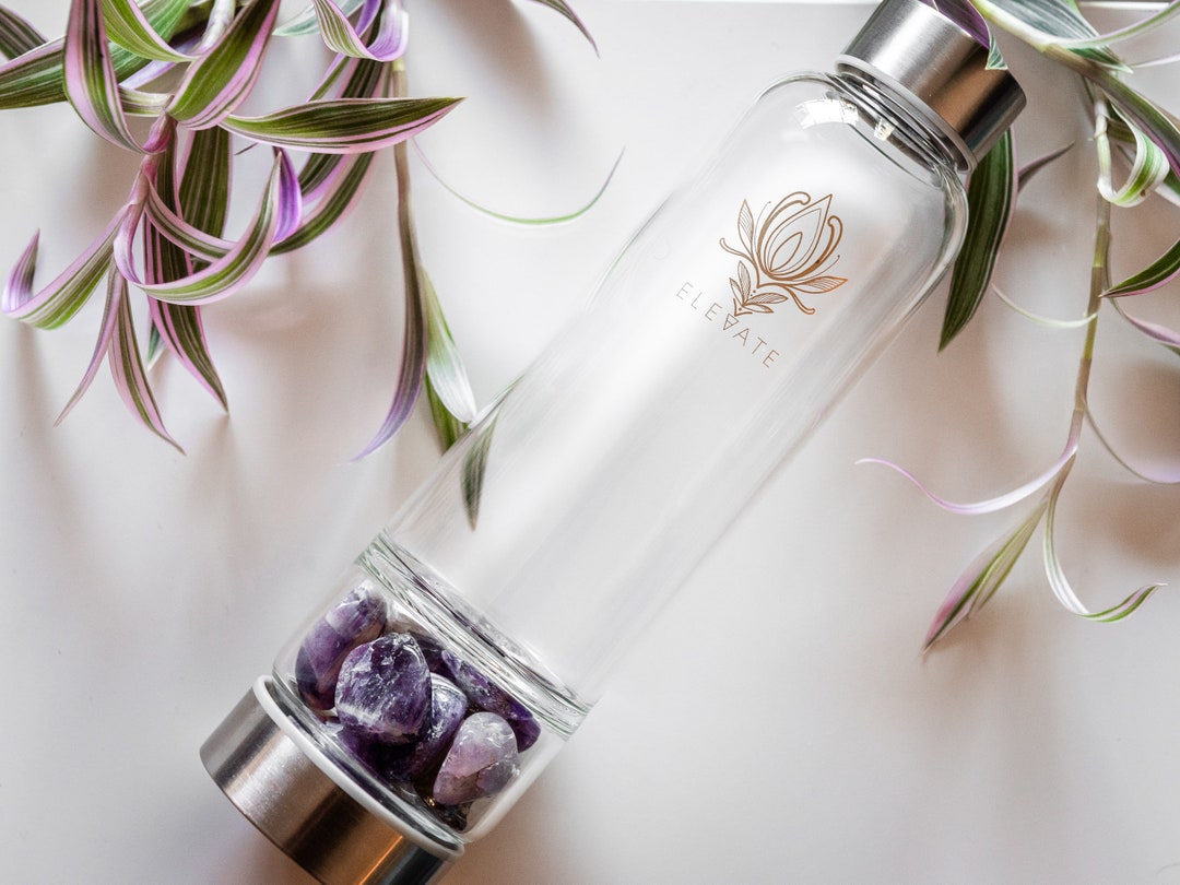 Crystal Infused Water Bottle, Crystal Water Bottle, Reusable Water ...