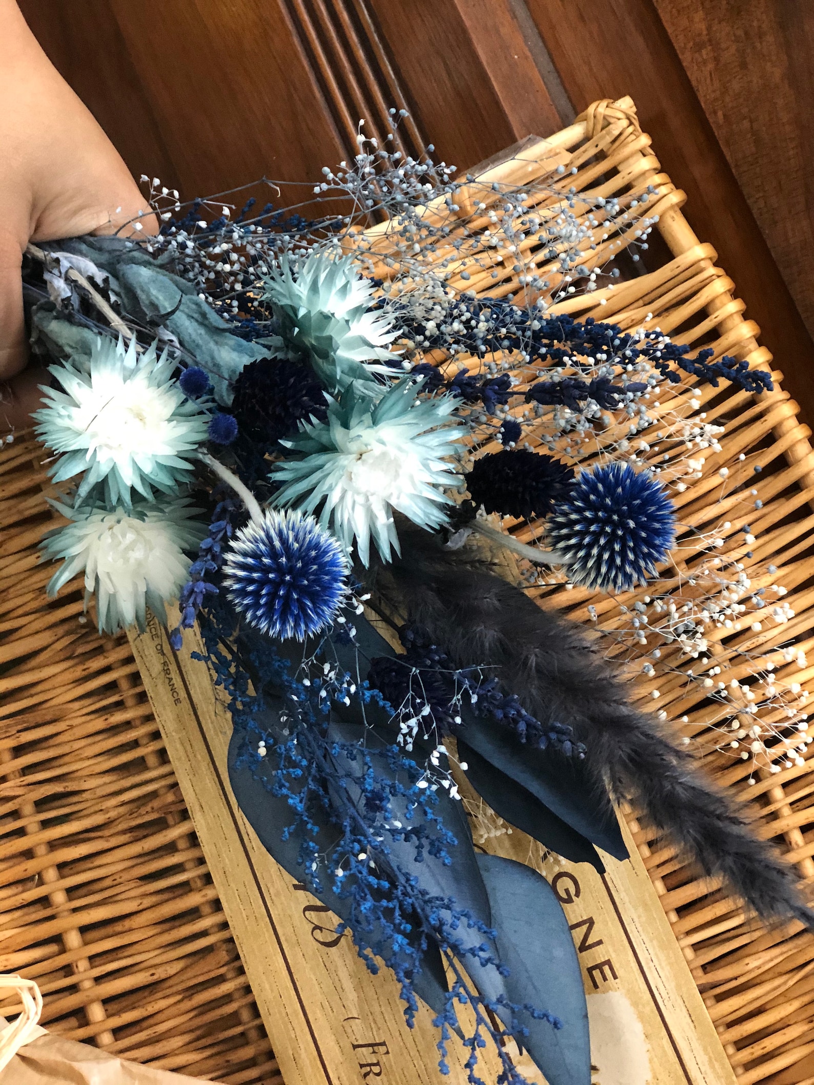 Misty Blue Preserved Floral Bouquet Dried Flower Bouquet | Etsy