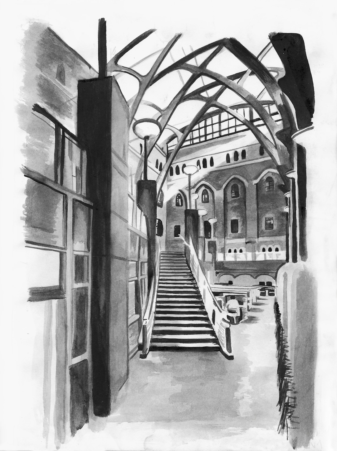 Print - "yale University Music Library" - Watercolor - Etsy