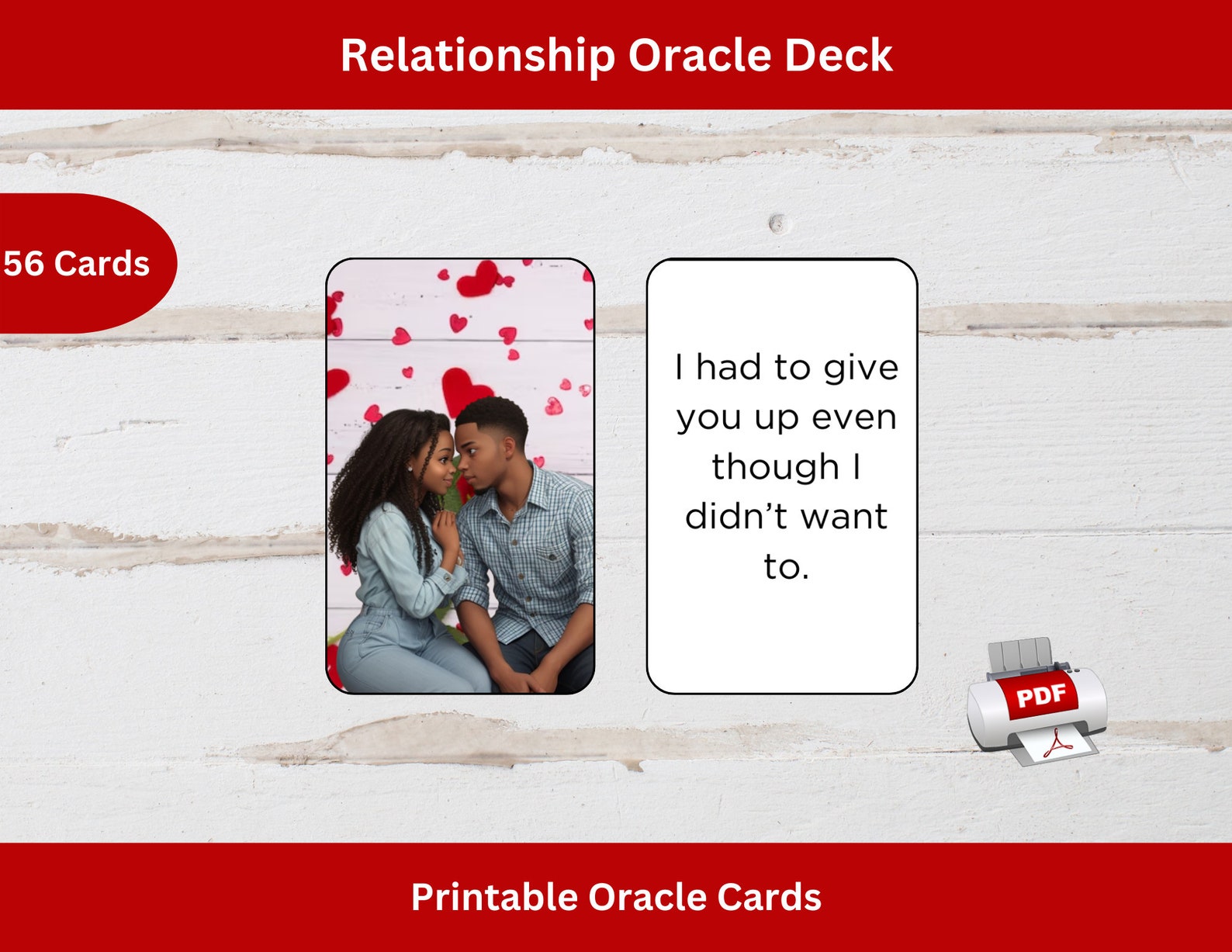 Relationship Oracle Deck, Printable Oracle Cards, Instant Download - Etsy