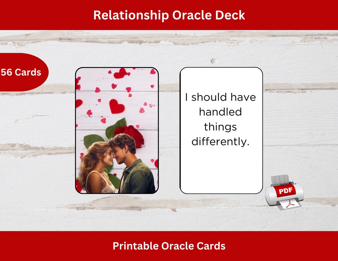 Relationship Oracle Deck Printable Oracle Cards Instant Download Etsy