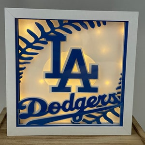 LA Dodgers Inspired Lighted Shadow Box and Tumbler - Etsy